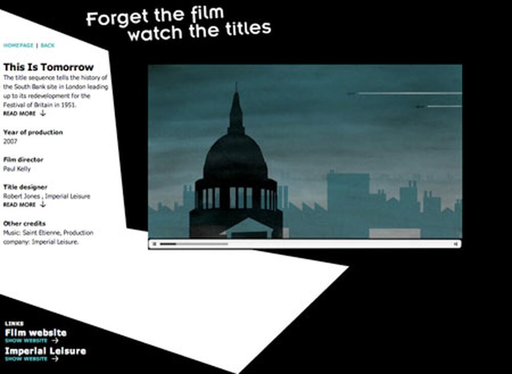 Forget The Film Watch The Titles features This is Tomorrow Title ...
